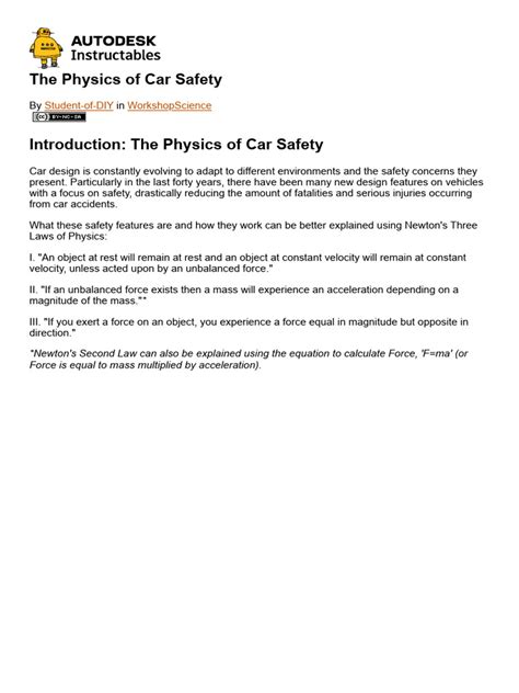 The Physics Of Car Safety 6 Steps Instructables Pdf Airbag Force