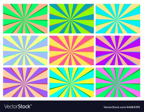 Colored Rays Backgrounds Geometric Pattern Vector Image