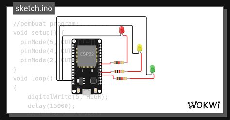 Esp Led Berjalan Wokwi Esp32 Stm32 Arduino Simulator