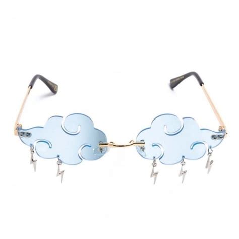 Swirly Cloud Sunglasses With Thunderbolt Pendant Cute Sunglasses