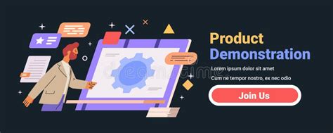 Business Presentation Dark Mode Interface Concept Person Interacting With Large Screen Gear