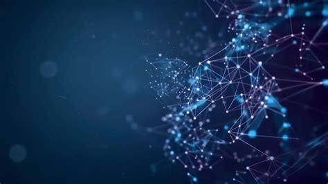 Abstract Digital Network Connections With Futuristic Technology Dots And Lines On A Blue