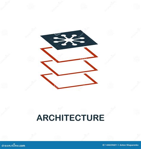 architecture icon in two color design red and black style elements