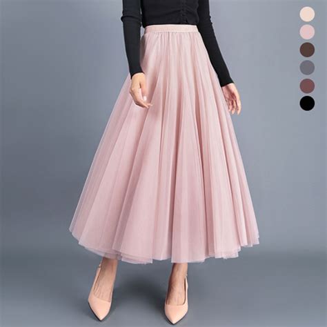 Sale 유니제이 바비 플레어 롱 샤스커트