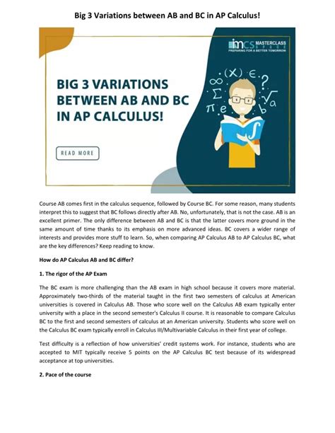 PPT Big Variations Between AB And BC In AP Calculus PowerPoint Presentation ID