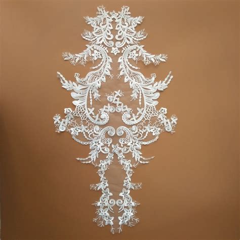 Ivory Lace Applique Bridal Lace Applique Embroidered Tulle Lace
