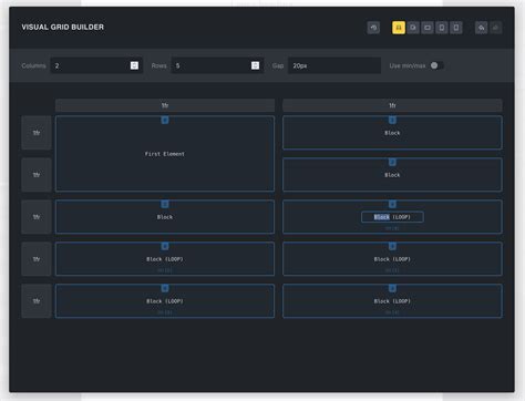 Visual Grid Builder Bricks Academy