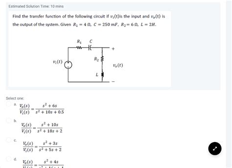 Solved Find The Transfer Function Of The Following Circuit Chegg