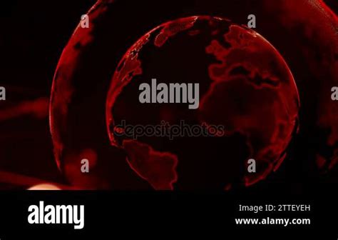 4k Animation Globe With Dot World Map Hud And Infographic Graph Bar Element Spin On Dark