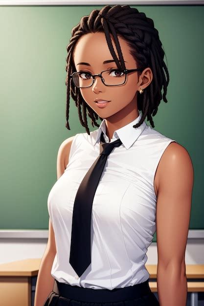 Premium Ai Image A Girl With Dreadlocks Wearing Glasses