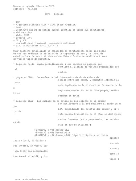 Caracteristicas Principales De Ospf Descargar Gratis Pdf Redes Estándares Informáticos