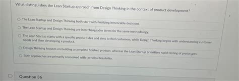 Solved What Distinguishes The Lean Startup Approach From