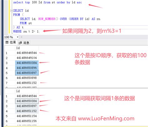 Sql Server 获取按id顺序间隔1个的数据 罗分明网络博客