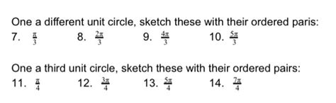 Solved One A Different Unit Circle Sketch These With Their Chegg Com