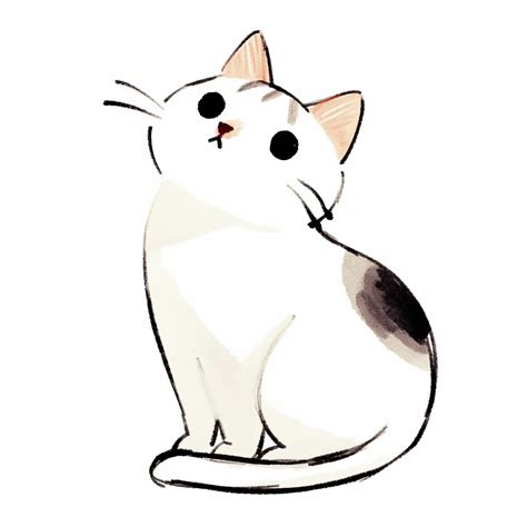 きょとん猫｜イラスト・フリー素材なら「シンテリ」