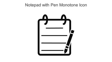 notepad with pen monotone icon in powerpoint pptx png and editable eps
