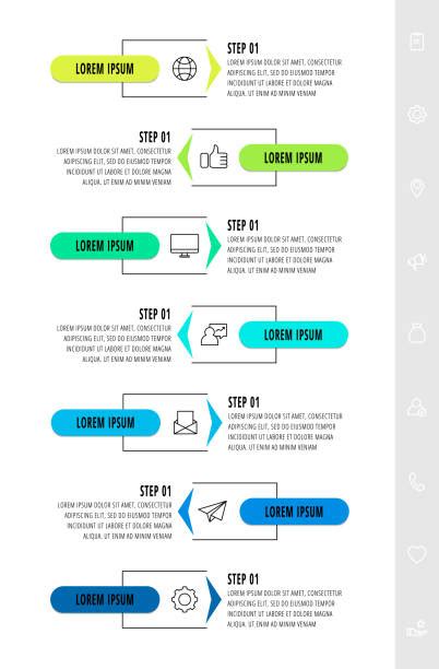 Linear Progression Infographic Illustrations Royalty Free Vector