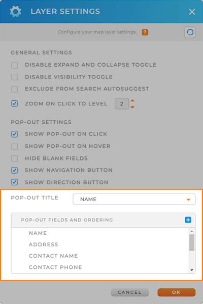 Maps Layer Settings Mapline