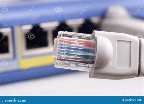 Computer Network Cable With Cable Modem Stock Image - Image of wired ...