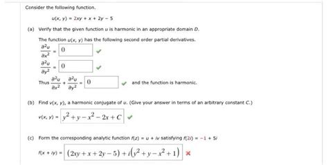 Solved Consider The Following Function U X Y 2xy X 2y−5