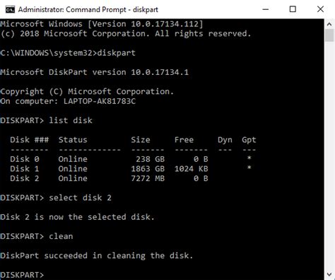 Limpiar El Disco Usando El Comando Diskpart Clean En Windows 10