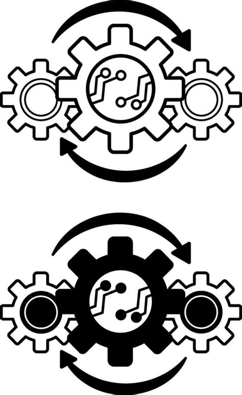 Automation Icons Electronic Control Workflow Icon Technology Concept 50730671 Vector Art At