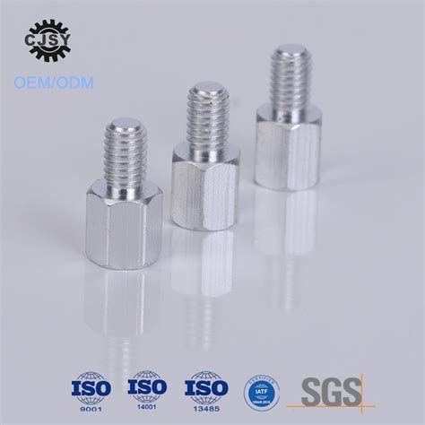 Customized Non Standard Aluminum Hexagonal Studs With Male And Female Threads Hex Studs And