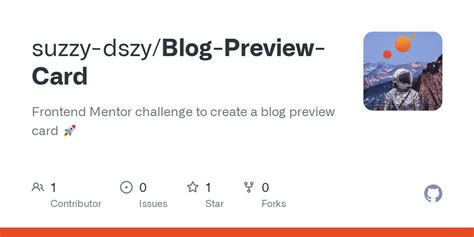 Github Suzzy Dszy Blog Preview Card Frontend Mentor Challenge To Create A Blog Preview Card 🚀