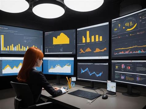 Premium Photo Analyst Working On Data Analysis Or Bi Dashboard On