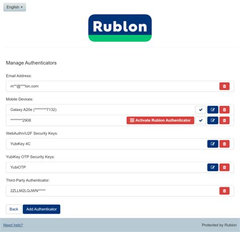 Manage Authenticators Rublon User Guide