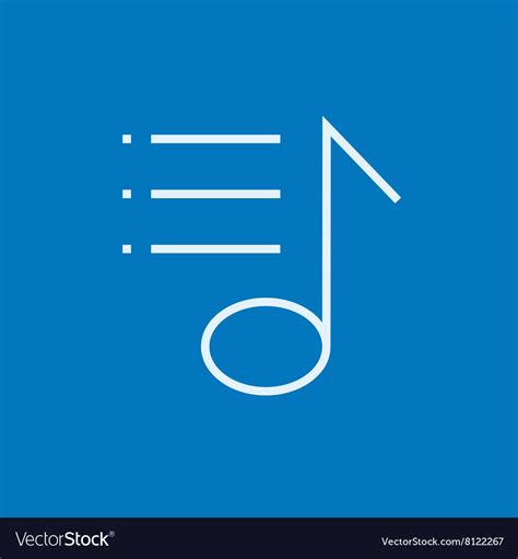 Musical Note Line Icon Royalty Free Vector Image