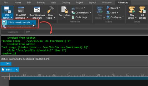 Configure And Use UltraEdit S SSH Telnet Console