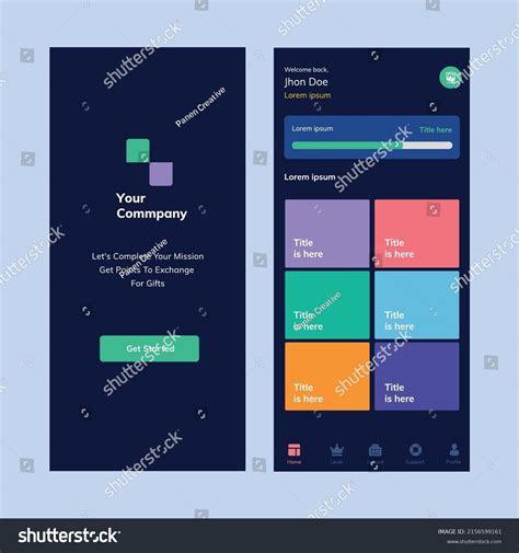 Game Ui Ux Design Template Vector Stock Vector Royalty Free Shutterstock