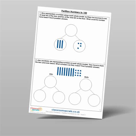 year 3 partition numbers to 100 discussion problem resource classroom