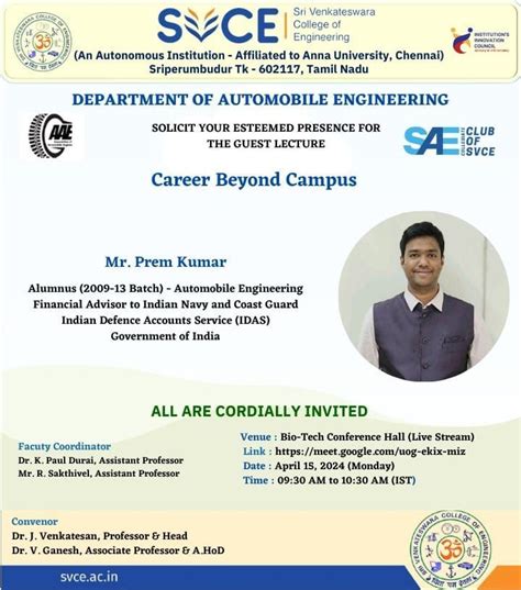 Automobile Engineering Svce On Linkedin Svce Careerbeyondcampus Alumnitalk