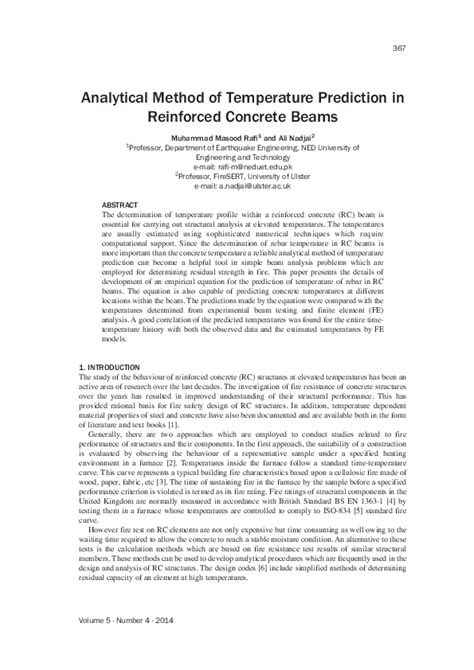 pdf analytical method of temperature prediction in reinforced