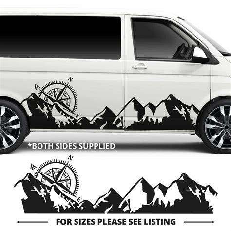 Transporter Camper Van Mountain Graphics Compass