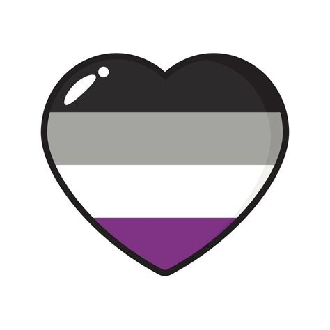 Black Gray White And Purple Colored Heart Icon As The Colors Of The Asexual Flag Lgbtqi