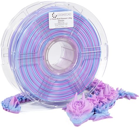 Cookiecad Unicorn Rainbow Pla 3d Printer Filament Blue To Purple To