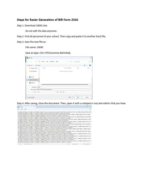 Steps For Easier Generation Of Bir Form 2316 Pdf