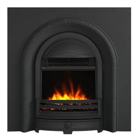 Cast Tec Decorative Arch Black Cast Iron Electric Fireplace Insert