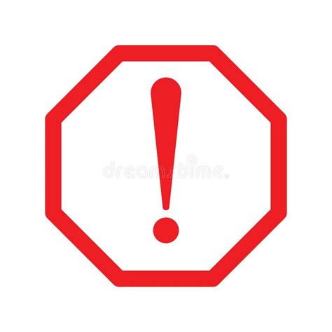 Alert Warning Spam Octagon Icon Linear Logo Mark In Black And White Stock Illustration
