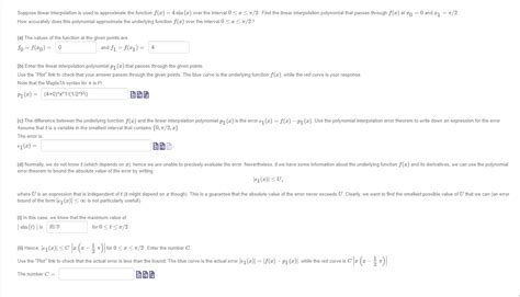 solved 2 suppose linear interpolation is used to