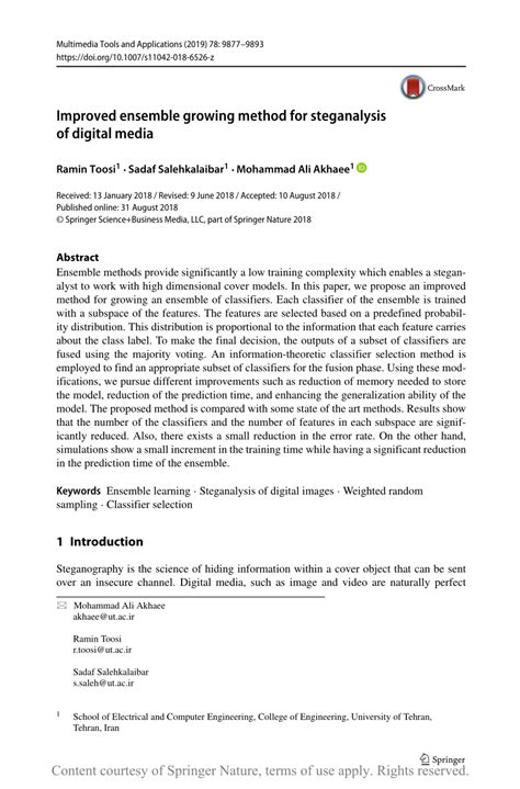 improved ensemble growing method for steganalysis of digital media