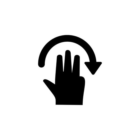 Hand Fingers Gesture Swipe Rotate Right Vector Icon Illustration 23020032 Vector Art At