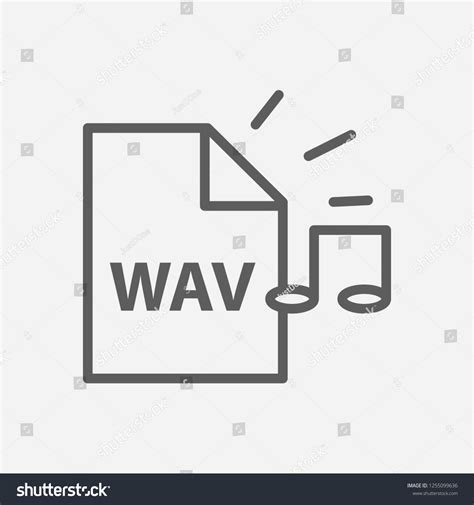 Wav File Icon Line Symbol Isolated Stock Vector Royalty Free Shutterstock