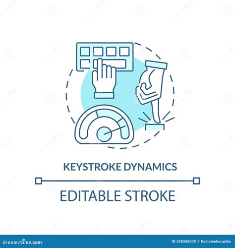 Keystroke Dynamics Turquoise Concept Icon Stock Vector Illustration Of Personal