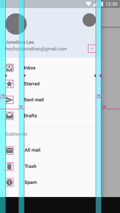how to programmatically set the margin between icon and title of menu