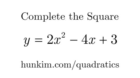 completing the square 2x 2 4x 3 youtube