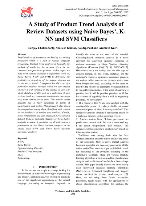 Pdf A Study Of Product Trend Analysis Of Review Datasets Using Naive